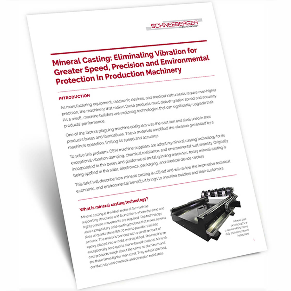 Technical brief - Mineral Casting: Eliminating Vibration | SCHNEEBERGER