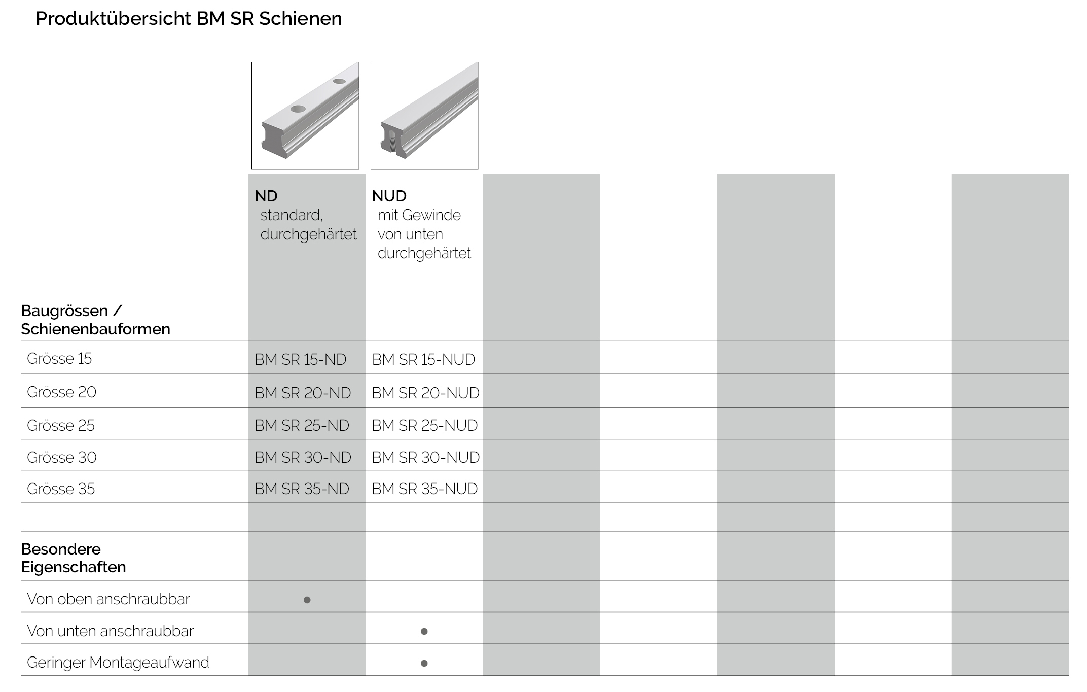Profilschienenführungen MONORAIL BM 4-reihig aus korrosionsbeständigem ...